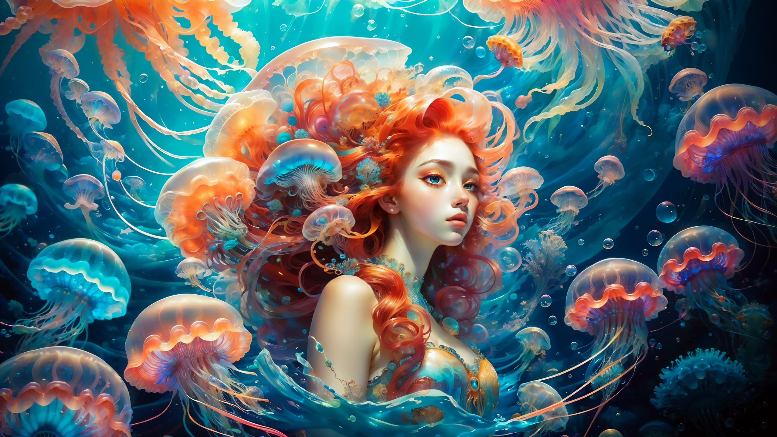 Underwater Dreams: Girl with Jellyfish
